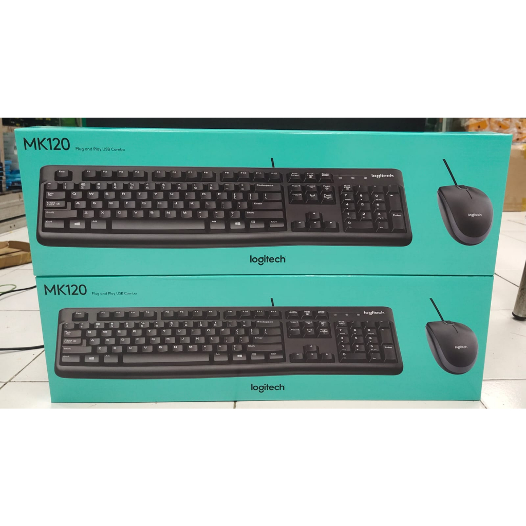 Jual LOGITECH KEYBOARD MOUSE USB MK120 | Shopee Indonesia