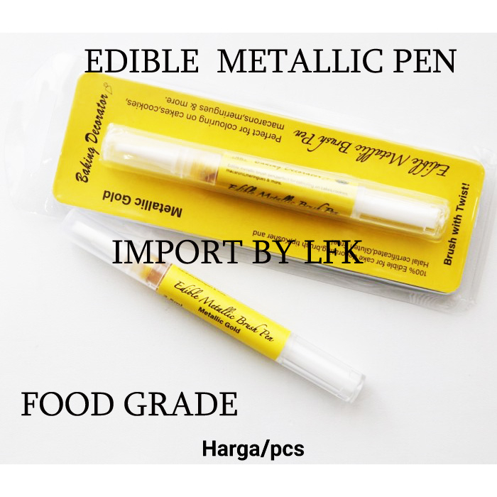 Jual EDIBLE PEN FOOD GRADE IMPORT BLACK WHITE RED BLUE PELANGI BIRU ...