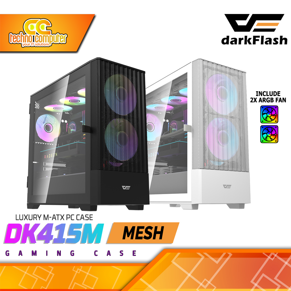 Jual CASING DARKFLASH DK415M Mesh - Mid Tower mATX Case Tempered Glass ...