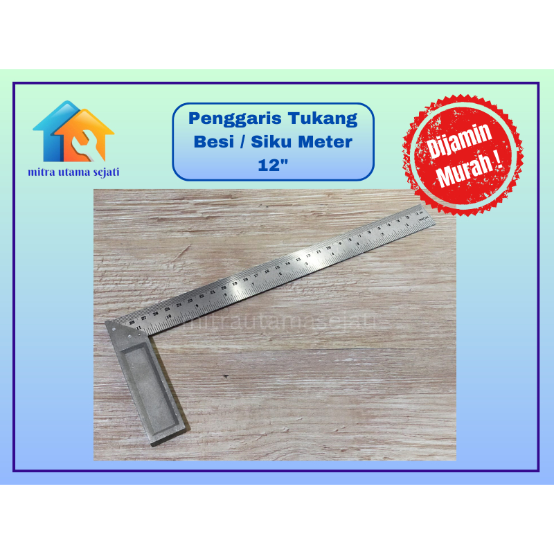Jual Siku Tukang 12 Inch Penggaris Besi Bangunan Murah Alat Garis Ukur ...