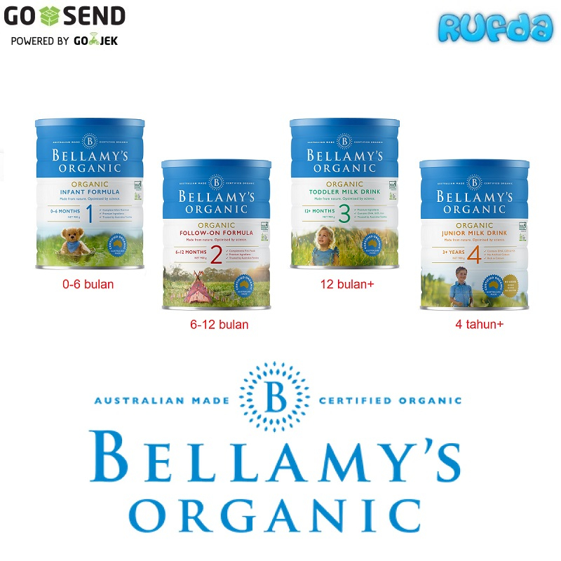 Jual Bellamy's Organic Formula Stage 1 2 3 4 Susu Organik 900gr ...