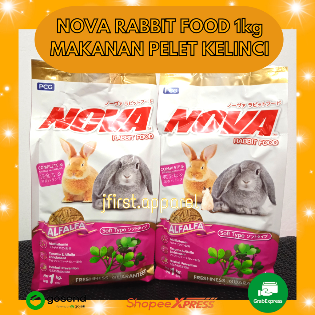 Jual NOVA RABBIT FOOD 1kg | RABBIT FOOD ALFALFA | MAKANAN PELET KELINCI ...
