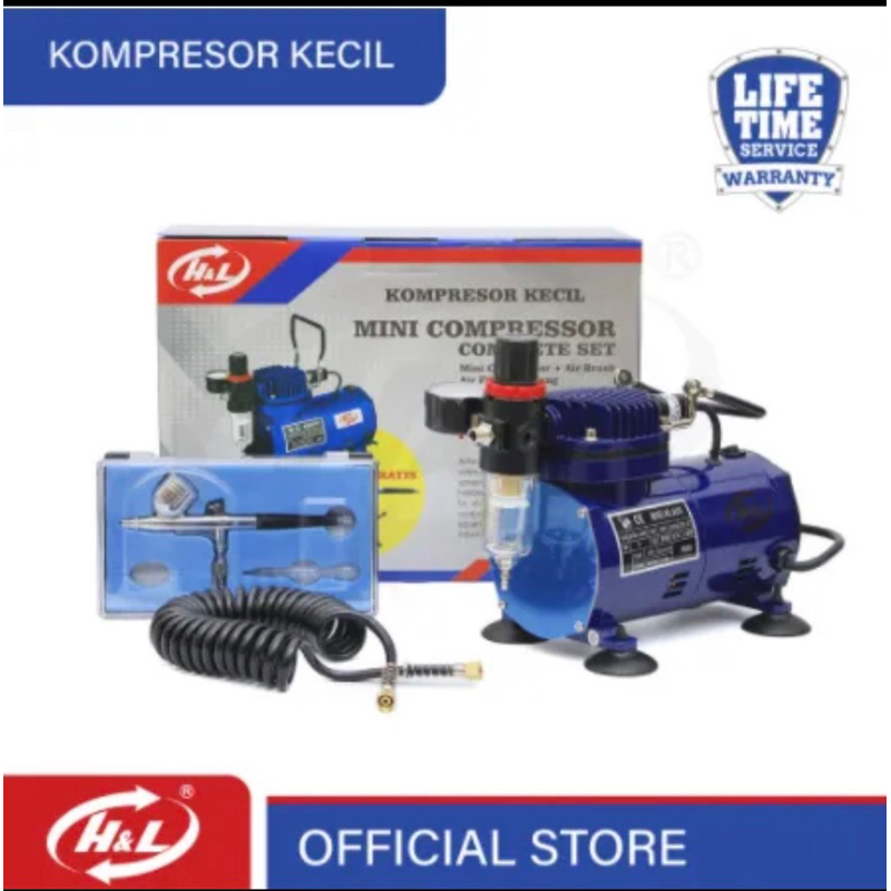 Jual Kompresor Mini compressor Complete Set With air Brush H&L | Shopee ...