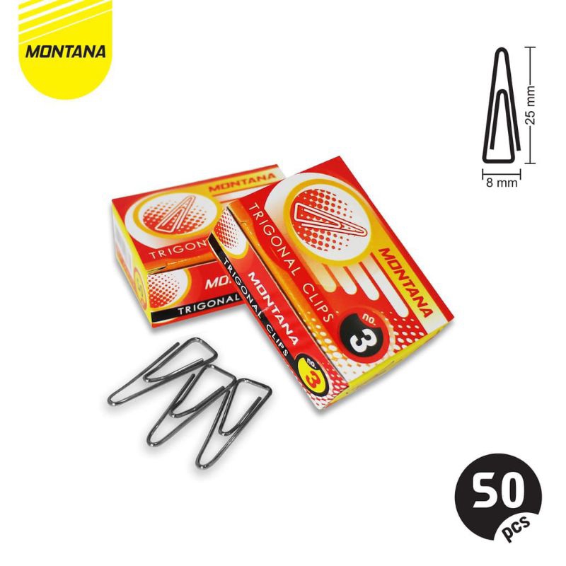 Jual Trigonal Clip No. 3 MONTANA - Paper Clips Klip Penjepit Kertas ...