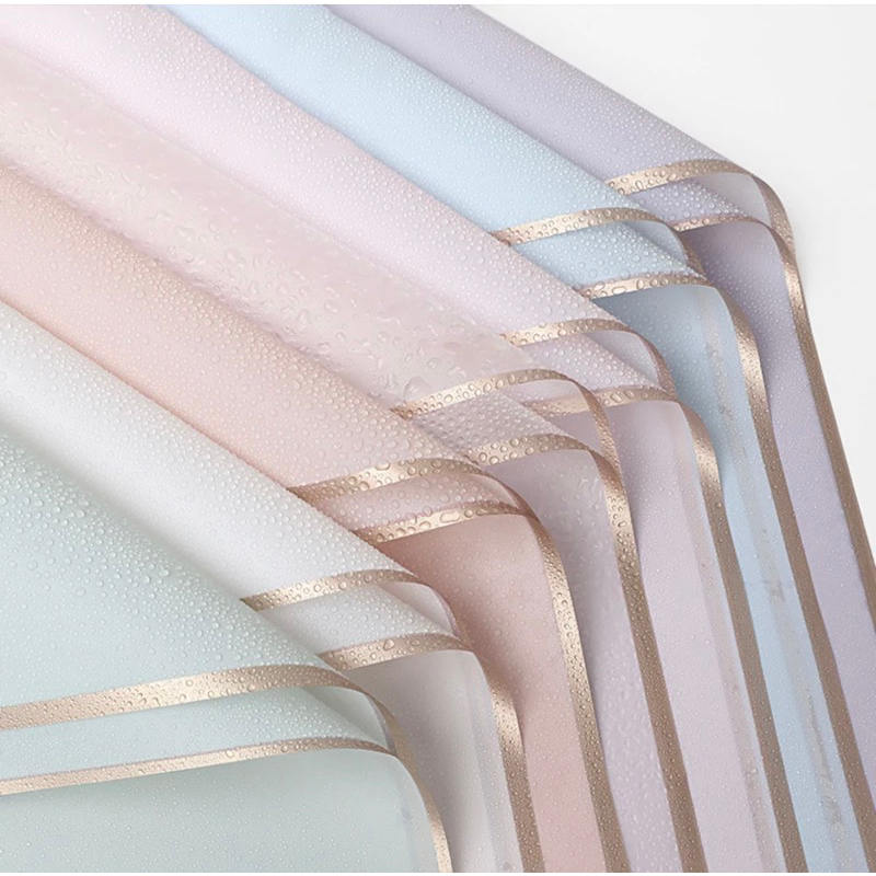 Jual golden border paper / wrapping flower / kertas wrap pinggiran emas ...