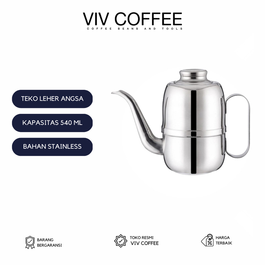 Jual Teko Leher Angsa Teko Kopi Kapsul Olive Kettle 540ml | Shopee Indonesia