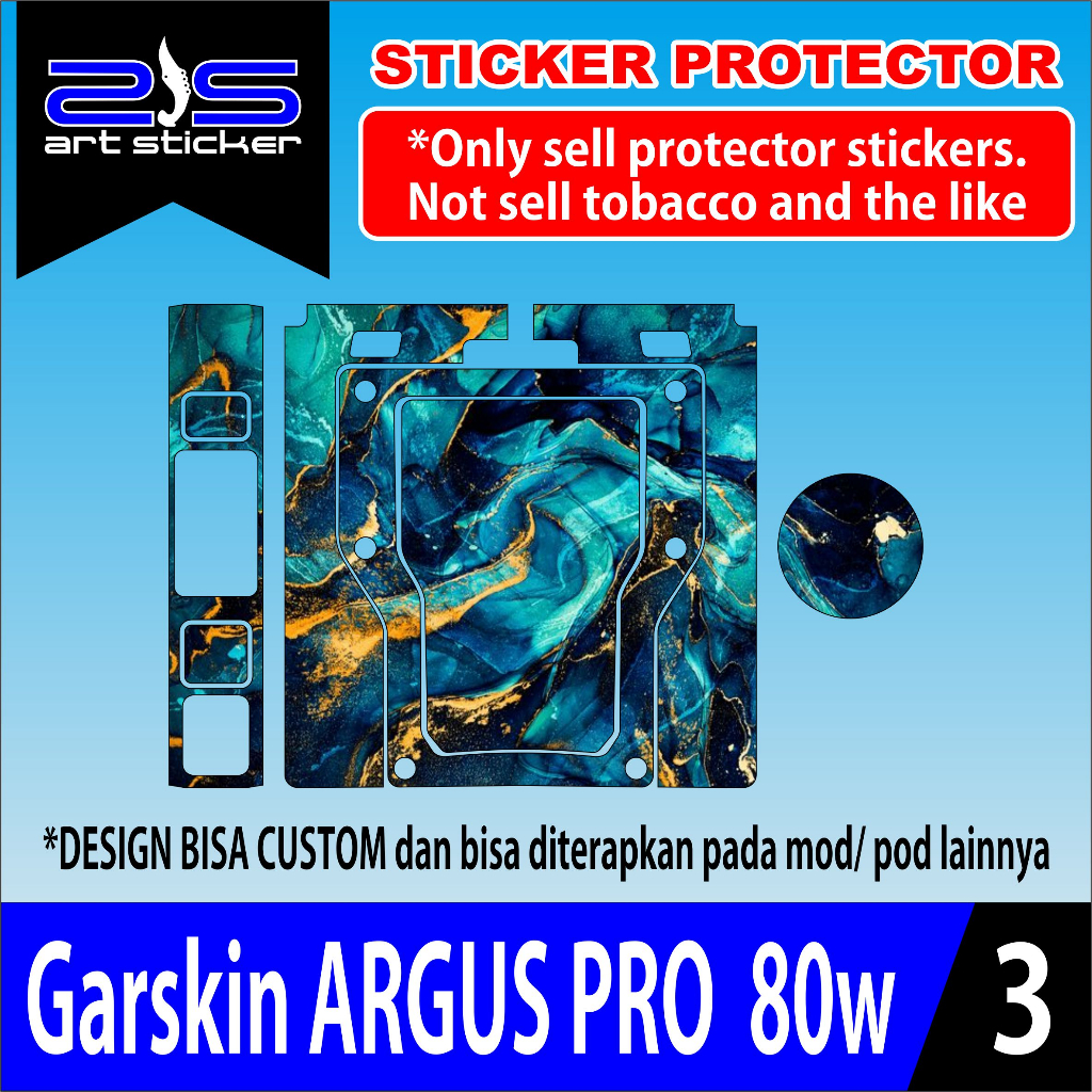 Jual SKIN Sticker Garskin Argus Pro 80w Marble Blue | Shopee Indonesia