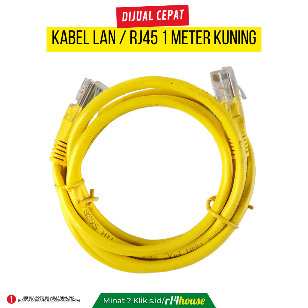 Jual KABEL LAN / RJ45 1 METER KUNING | Shopee Indonesia