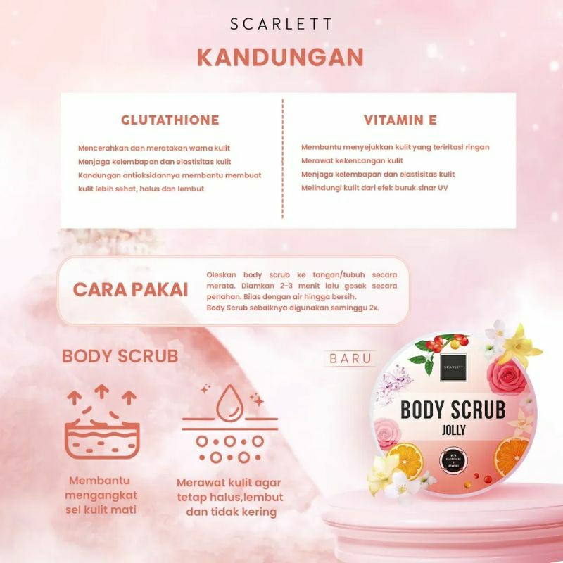 Jual scarlett whitening body scrub jolly | Shopee Indonesia