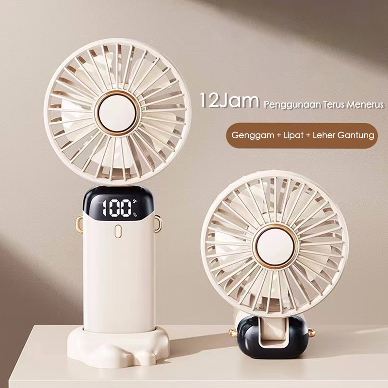 Jual Kipas Angin Mini Portable Usb 3000 mAh Kipas Lipat Leher 5-Speed ...