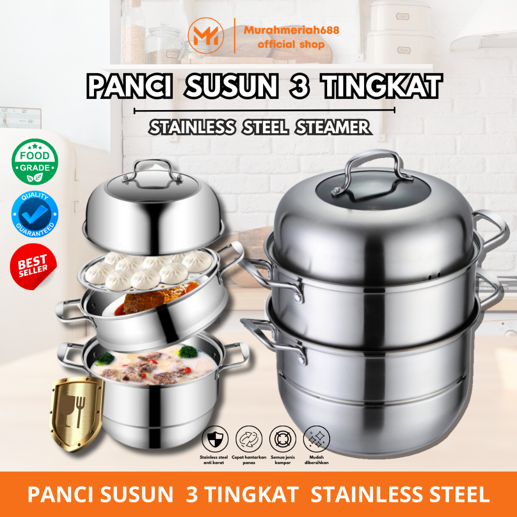 Jual MM - A076 - Panci Kukus Serbaguna 3 Tingkat Susun Jumbo ...