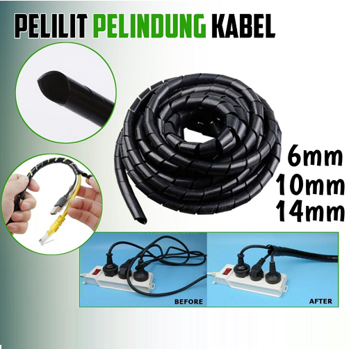 Jual Spiral Fleksibel Pelindung Pembungkus Kabel Listrik Power - Selang ...