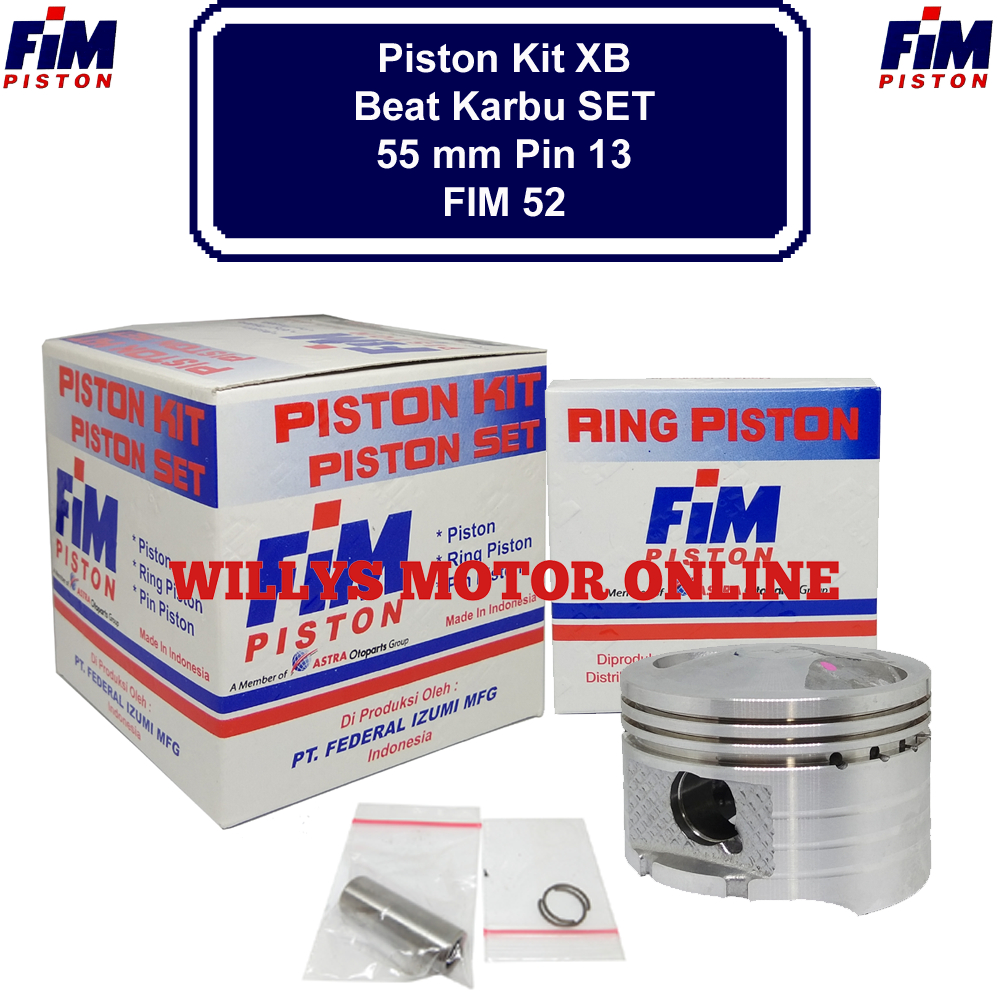 Jual Piston Beat Xb 55 mm Pin 13 FIM 52 / Seher Beat Scoopy 55 XB ...
