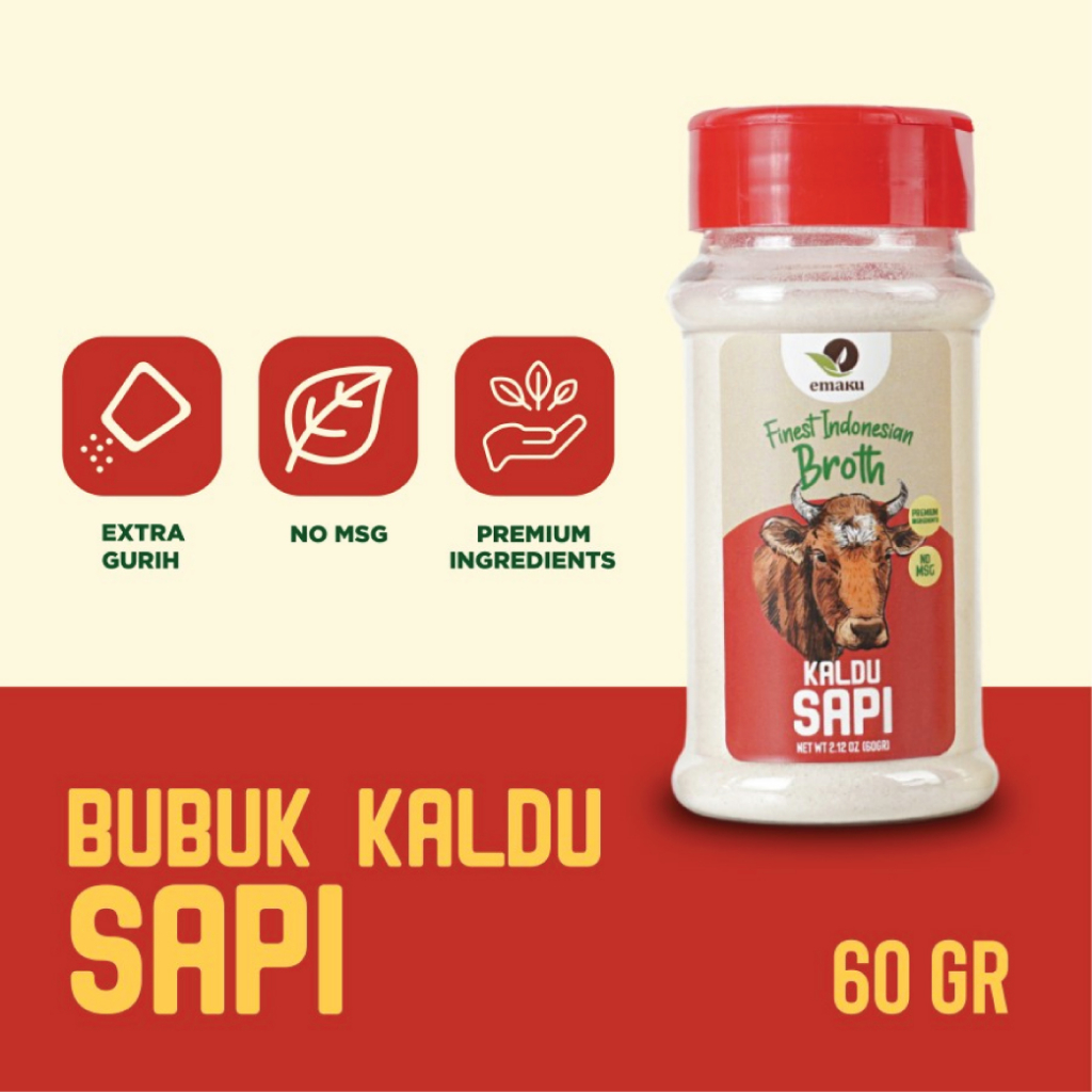 Jual Emaku Kaldu Sapi Bubuk NO MSG / Beef Stock Powder 60g | Shopee ...