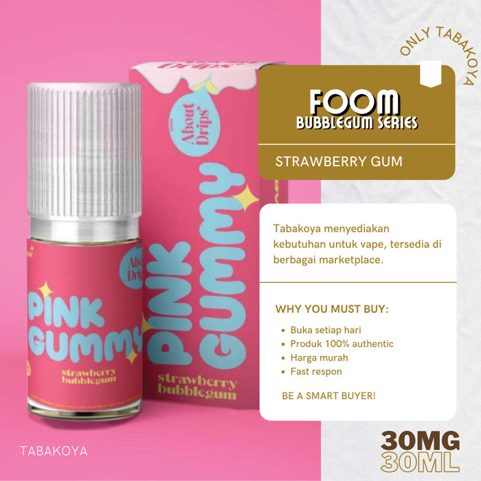 Jual FOOM PINK GUMMY STRAWBERRY BUBBLEGUM 30ML 30MG | Shopee Indonesia