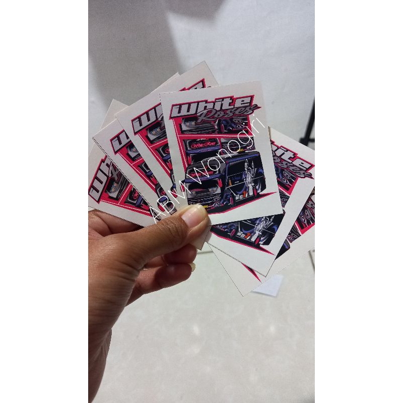 Jual 5 stiker bus sticker bis po. haryanto white roses background putih ...