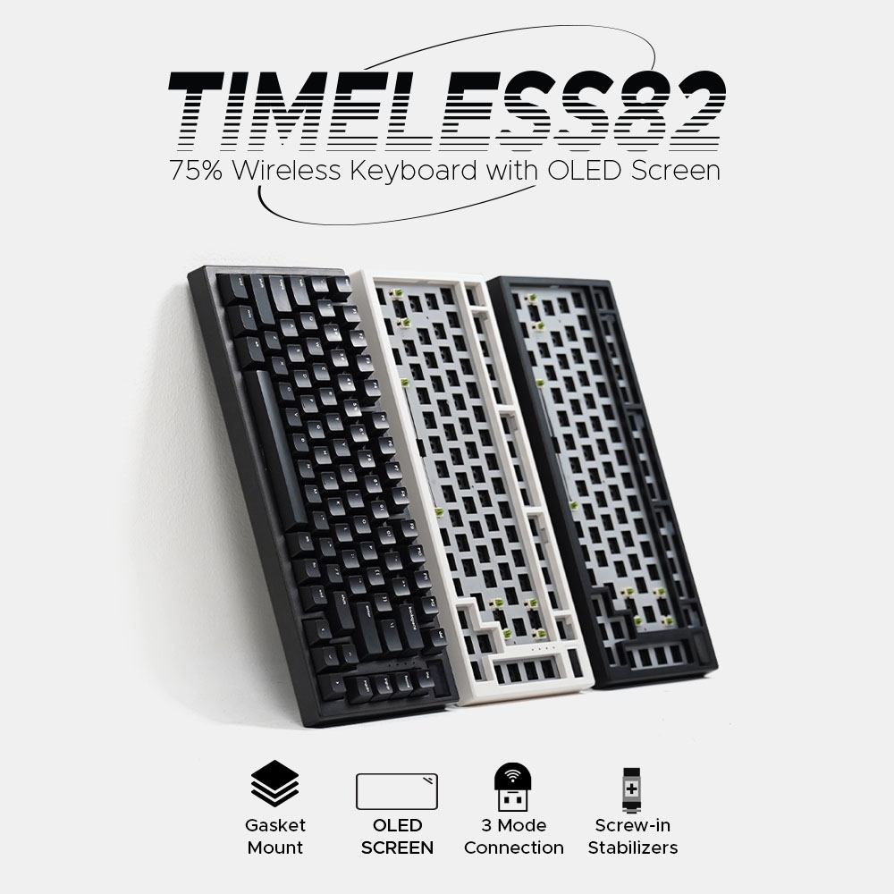 Jual Noir Timeless82 75% Wireless OLED Mechanical Keyboard Gasket Mount ...