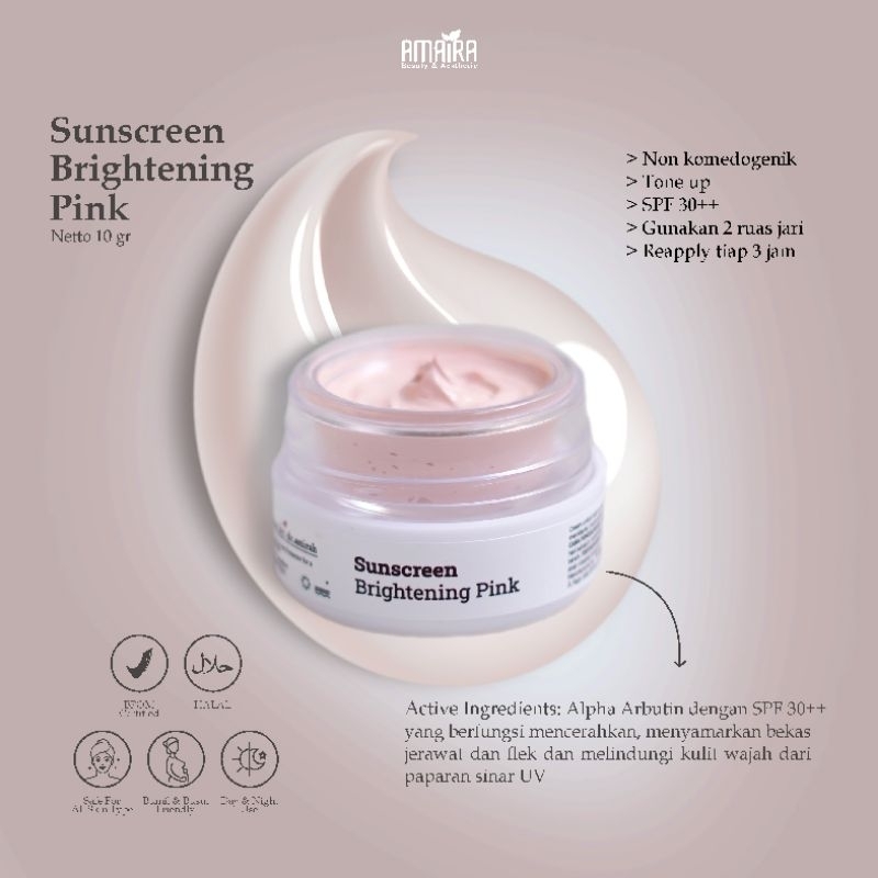 Jual SUNSCREEN BRIGHTENING PINK SUNBLOCK NON COMEDOGENIC GLOWING BPOM ...