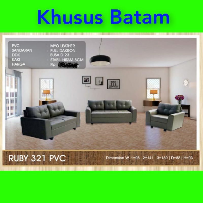 Jual SOFA TAMU RUBY 321 PVC/KURSI SOFA TAMU ( KHUSUS BATAM ) | Shopee ...