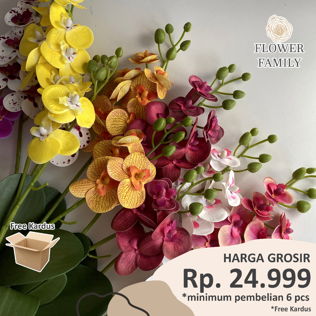Jual Flower Family - Anggrek Latex 12K Artificial / Bunga Anggrek ...