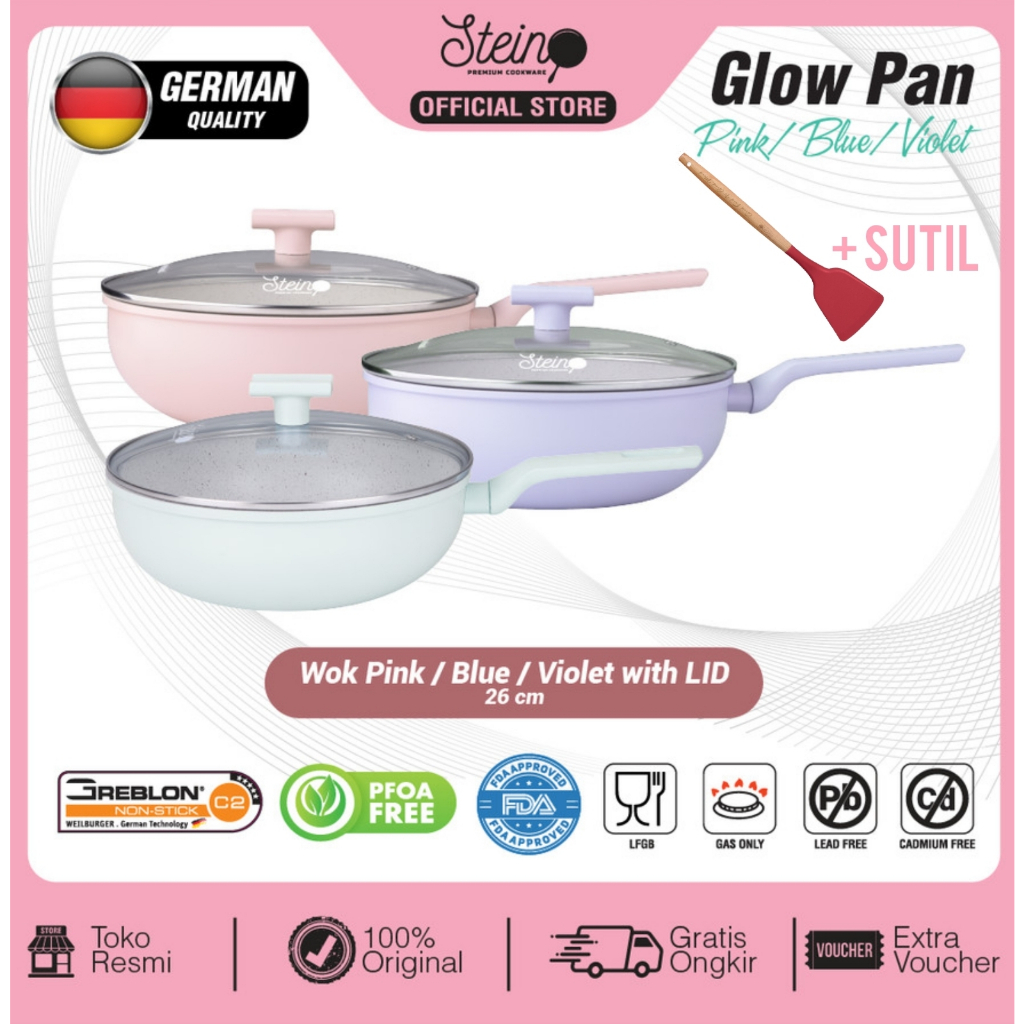 Jual Panci Steincookware Paket Glow Pan Series Set Panci Stein Granite Glow Wok Pan Frypan Sauce ...