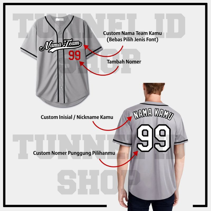 Jual Jersey baseball premium pria dan wanita (bisa custom nama dan nomor punggung) | Shopee ...