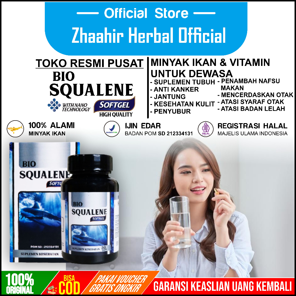 Jual Bio Squalene Softgel Minyak Ikan Untuk Dewasa Vitamin Untuk Dewasa ...