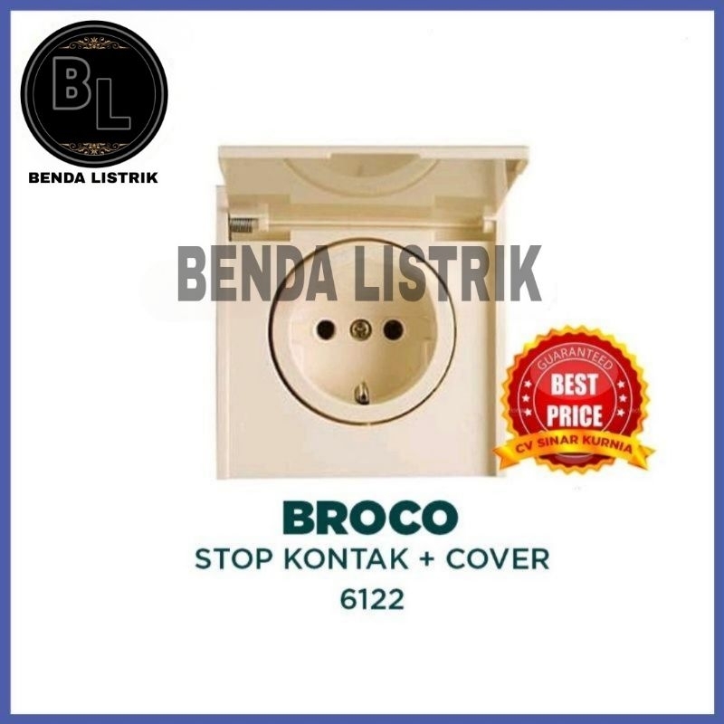 Jual IB Stop Kontak Arde Tutup 6122U New Gee Cream Broco - Inbow Socket ...