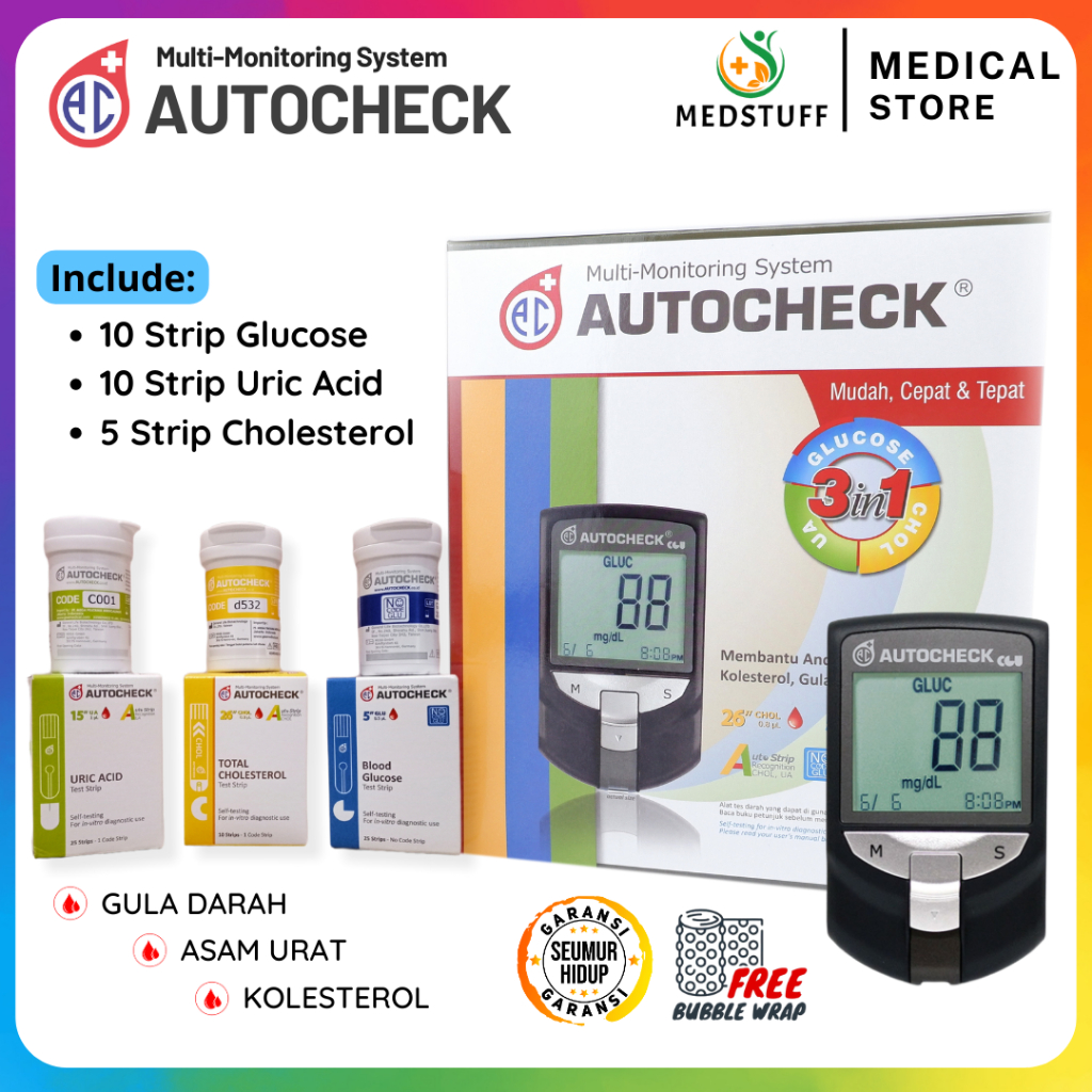 Jual Autocheck GCU 3 in 1 Multicheck Alat Cek Gula Darah Diabetes ...