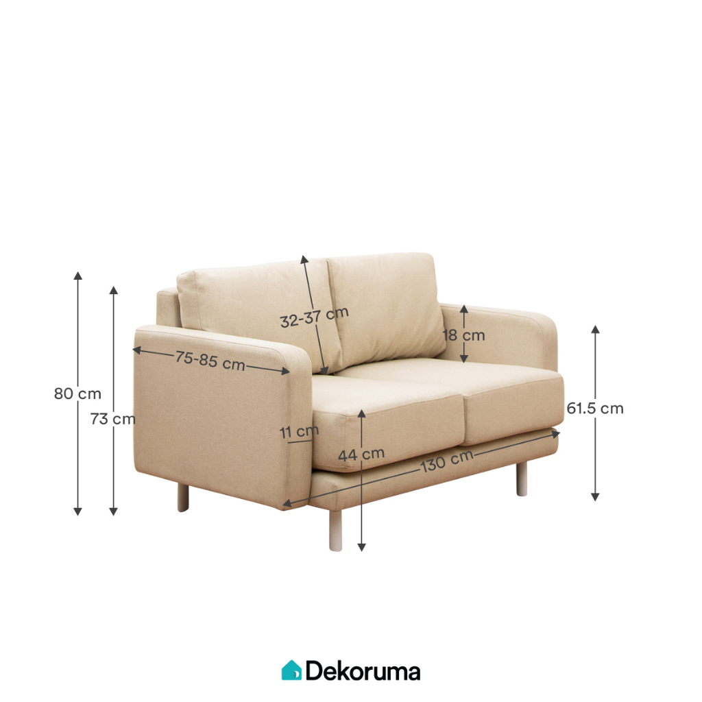 Jual Dekoruma SHIZU Sofa Minimalis 2 Seater / Kursi Sofa Ruang Tamu 2 ...
