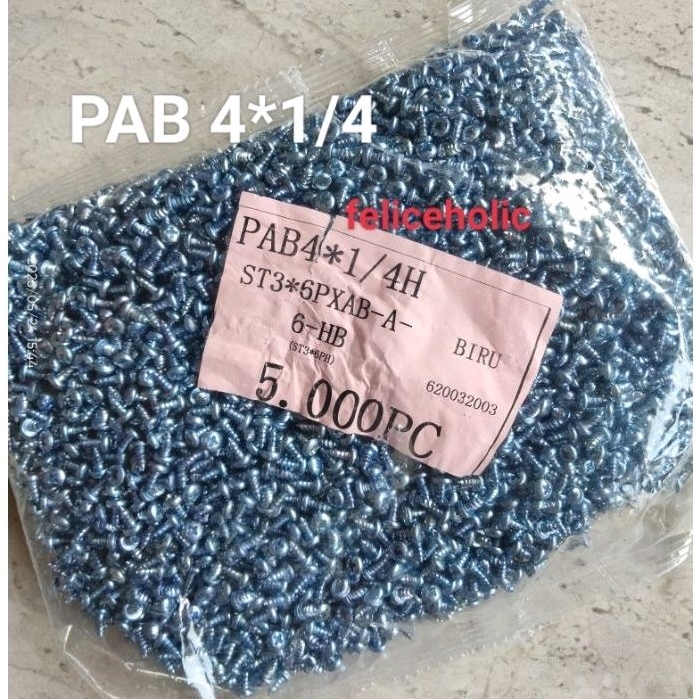 Jual (PAB 4x1/4) SEKRUP / SKRUP / BAUT / TAPPING KEPALA BULAT PAB 4x1/4 ...