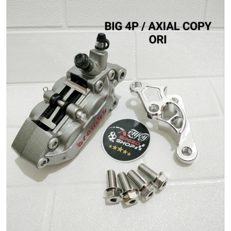 Jual paket rem Depan Kaliper 4p big pot axial plus breket 260 &300 mm yamaha vega lama / vixion ...
