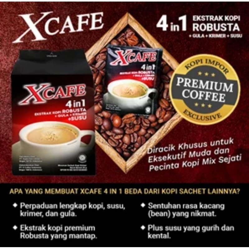 Jual KOPI INSTANT XCAFE 4in1 - 1 KARTON / KOPI INSTANT PREMIUM | Shopee ...