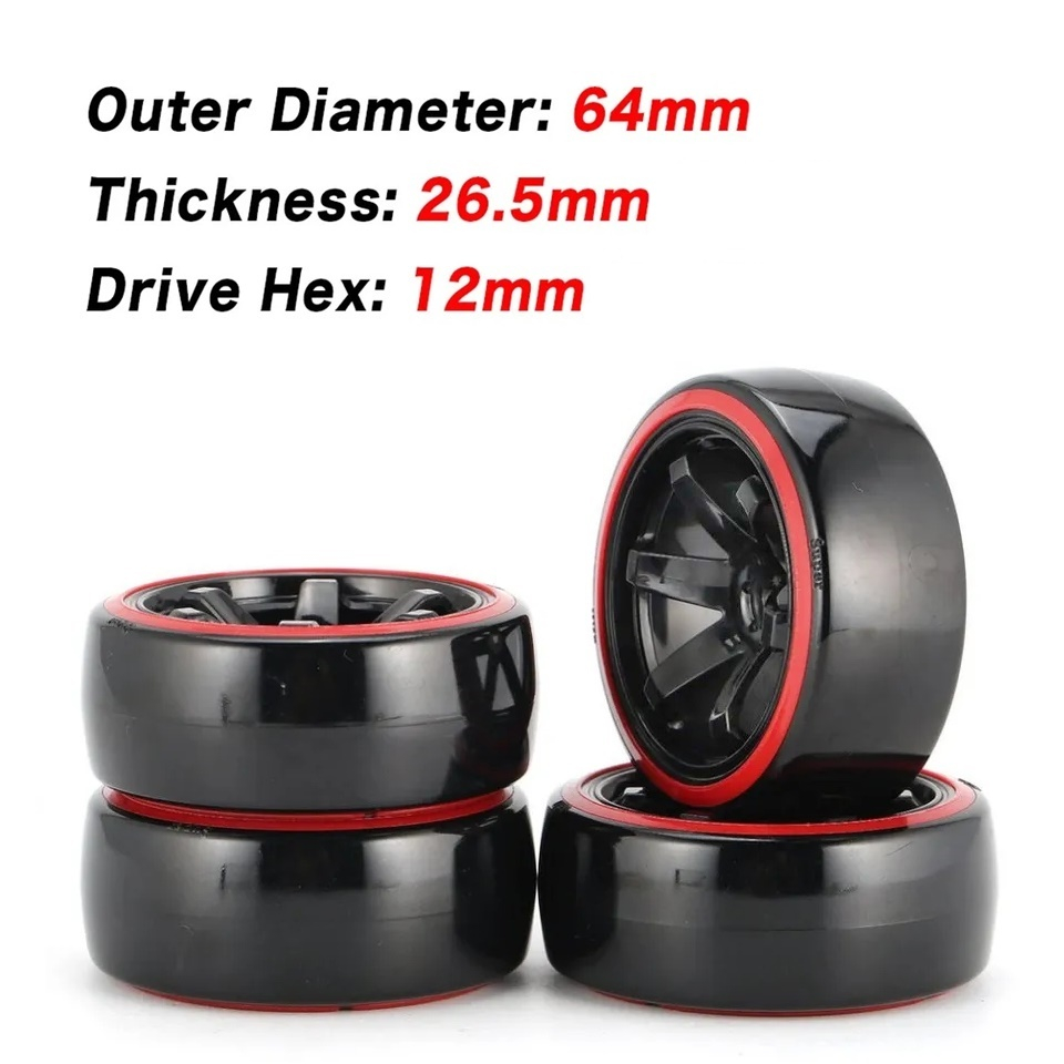 Jual Ban Drift Hard 64 mm Hex 12 mm untuk HSP HPI | Shopee Indonesia