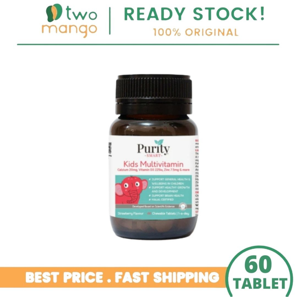 Jual PURITY KIDS MULTIVITAMIN & MINERALS 60 TABLET KUNYAH | Shopee ...