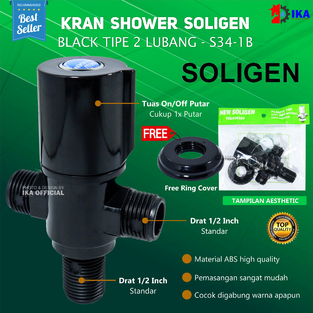 Jual Stop Kran Kloset Soligen 1 2 Cabang Single Double PVC Jet Shower ...
