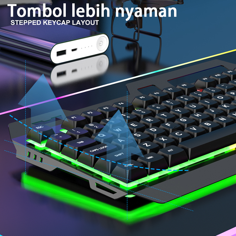 Jual Keyboard G700 Set Keyboard Mouse Gaming RGB USB Wired Keyboard ...
