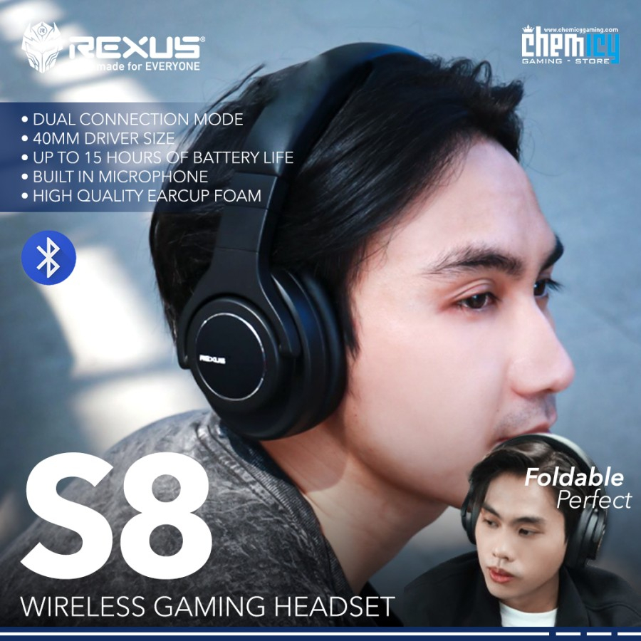 Jual Rexus S8 Wireless Bluetooth Gaming Headset | Shopee Indonesia