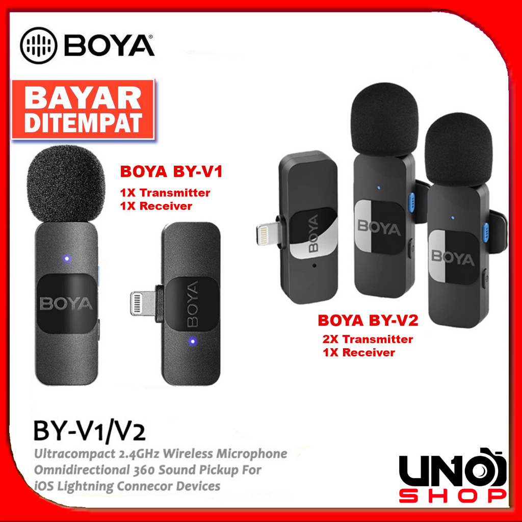 Jual Boya BY-V1/V2 Ultra-Compact 2.4Ghz Wireless Microphone for iOS ...