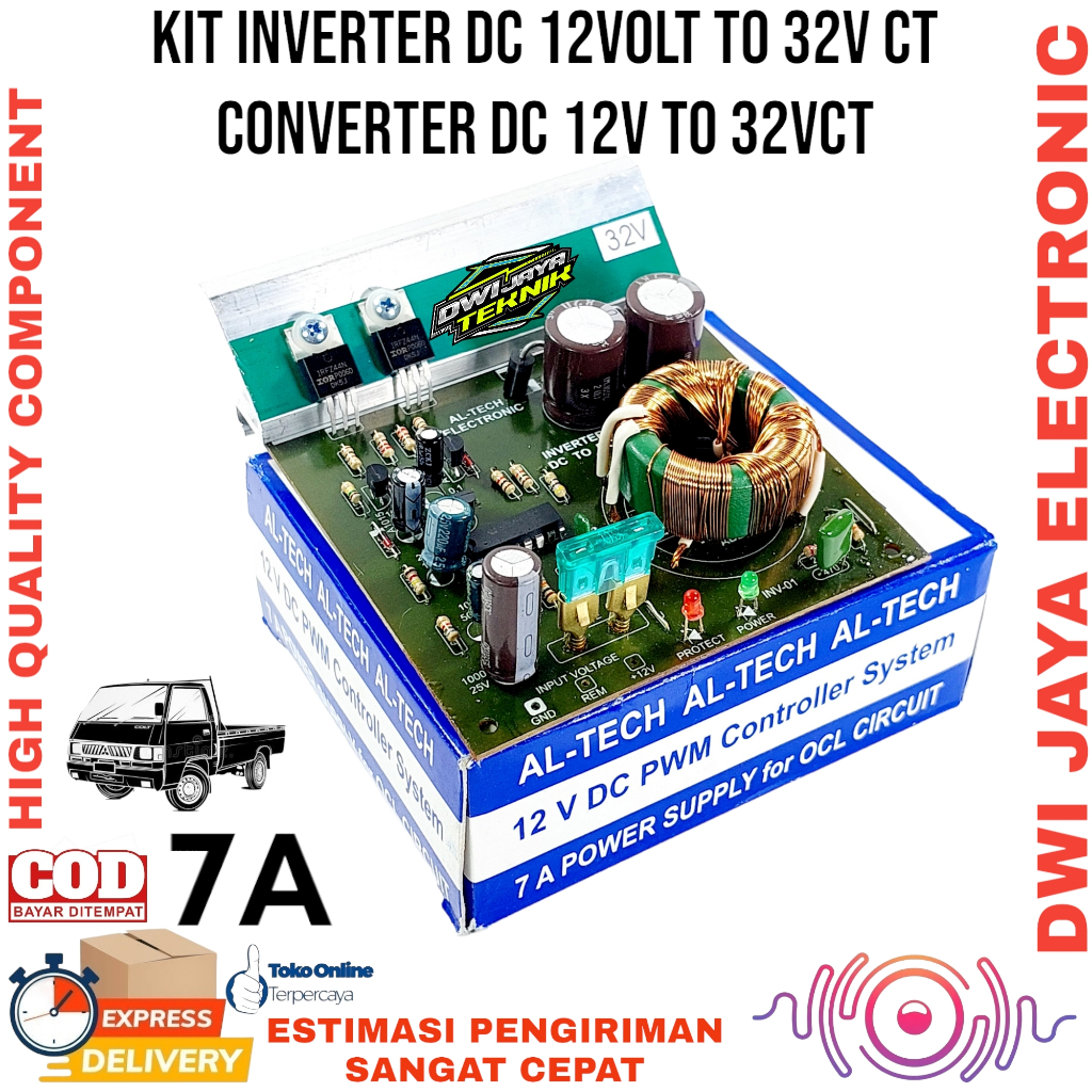 Jual KIT INVERTER 32 VOLT CT INPUT 12 VOLT CONVERTER DC TO CT 12V KE 32V CT AUDIO CONVERTER ...