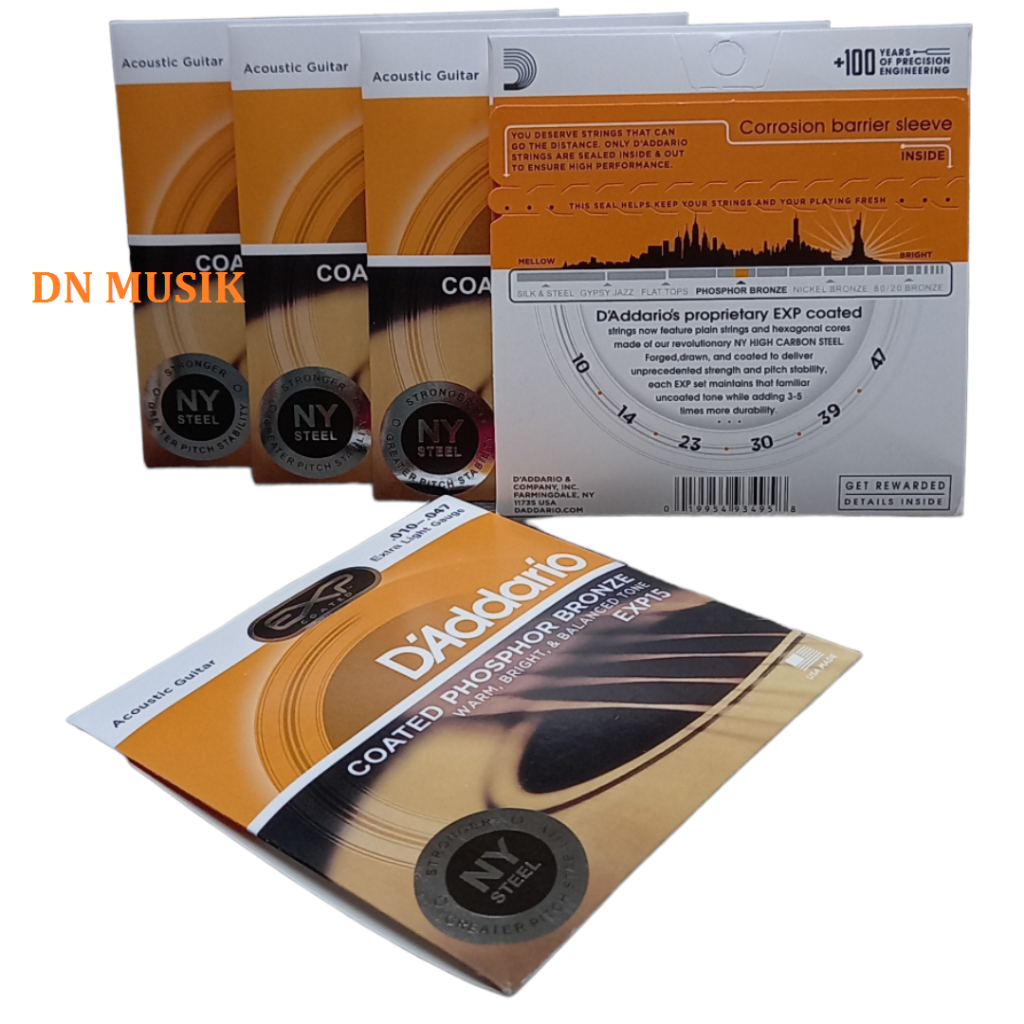 Jual Senar Gitar Acoustic 10-47 Phosphor Bronze D'Addario EXP15 String ...