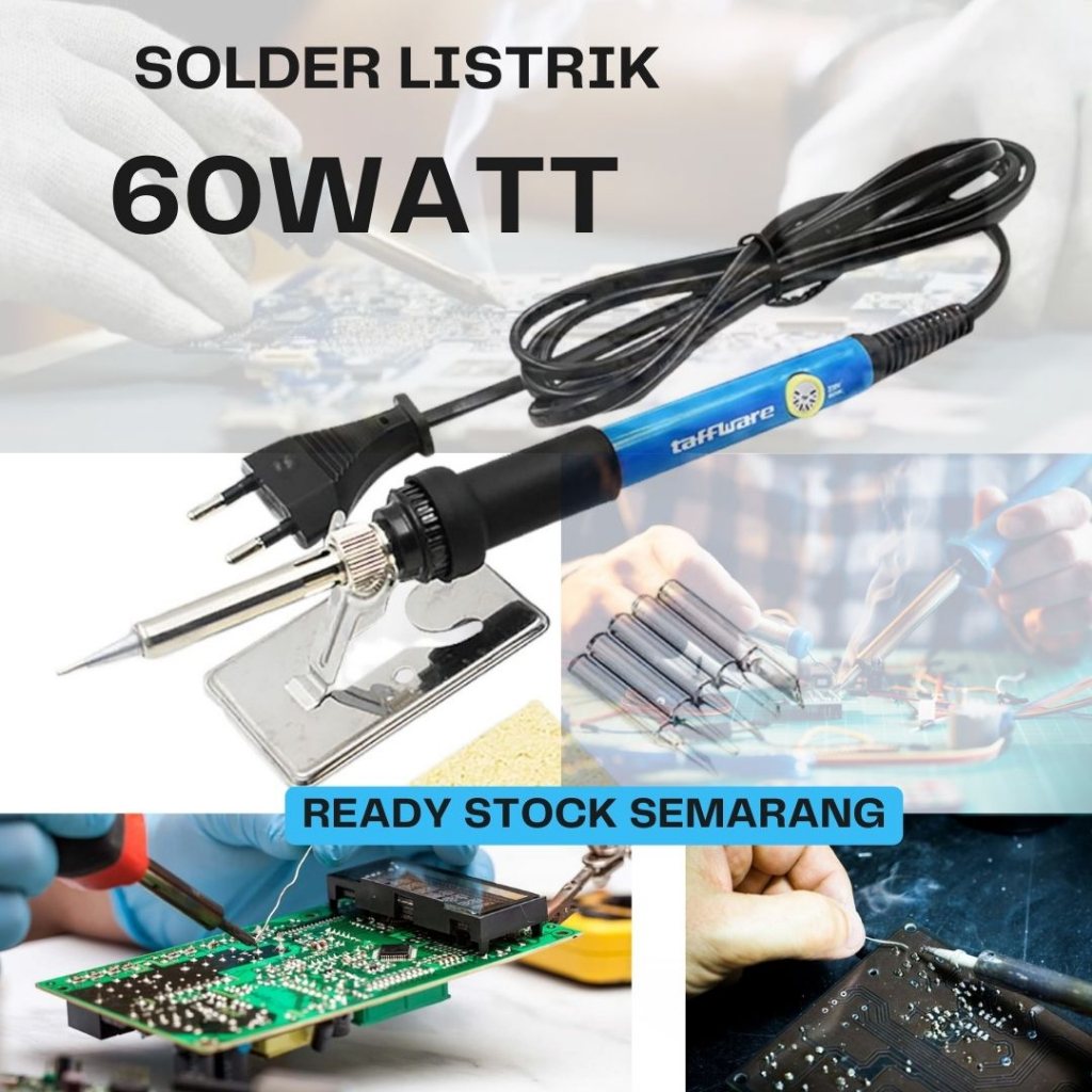 Jual GOSEMAR Solder Listrik 60 Watt Iron Adjustable Fast Heating Temperature with 5 Tips ...
