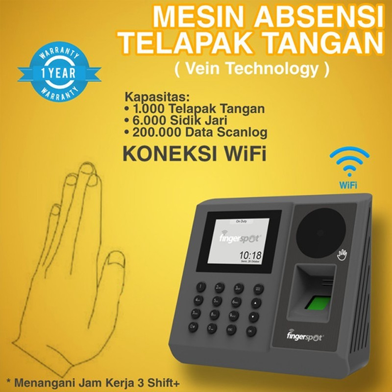 Jual Mesin absensi Revo 204BNC fingerprint absen sidik jari telapak ...