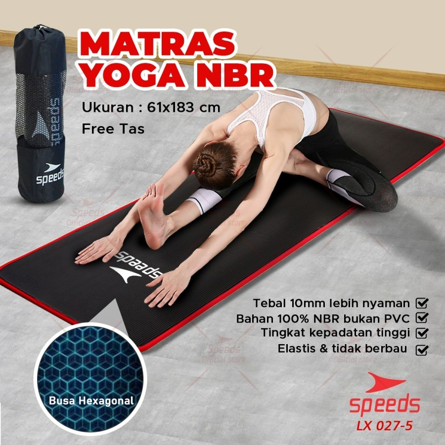 Jual Matras Yoga NBR SPEEDS Tebal 8 MM / 10 mm LX -027 Yoga Matt BAHAN ...