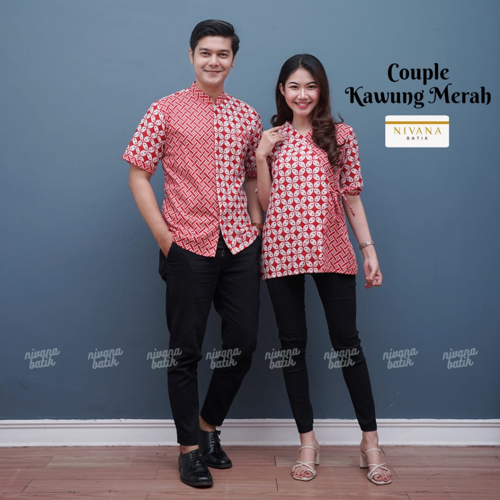 Jual Couple Batik Atasan KAWUNG MERAH PUTIH | Shopee Indonesia