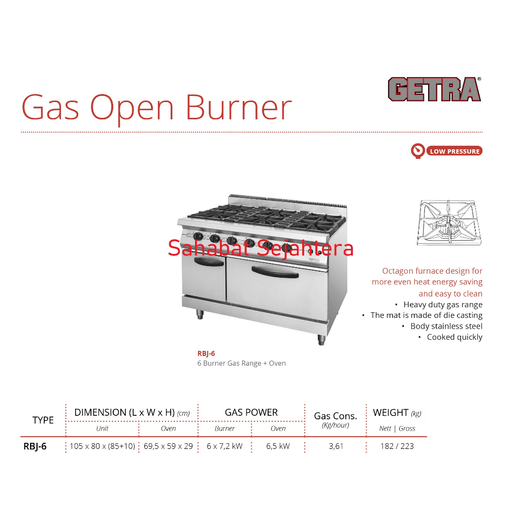 Jual Gas Open Burner / Kompor GETRA RBJ-6 | Shopee Indonesia