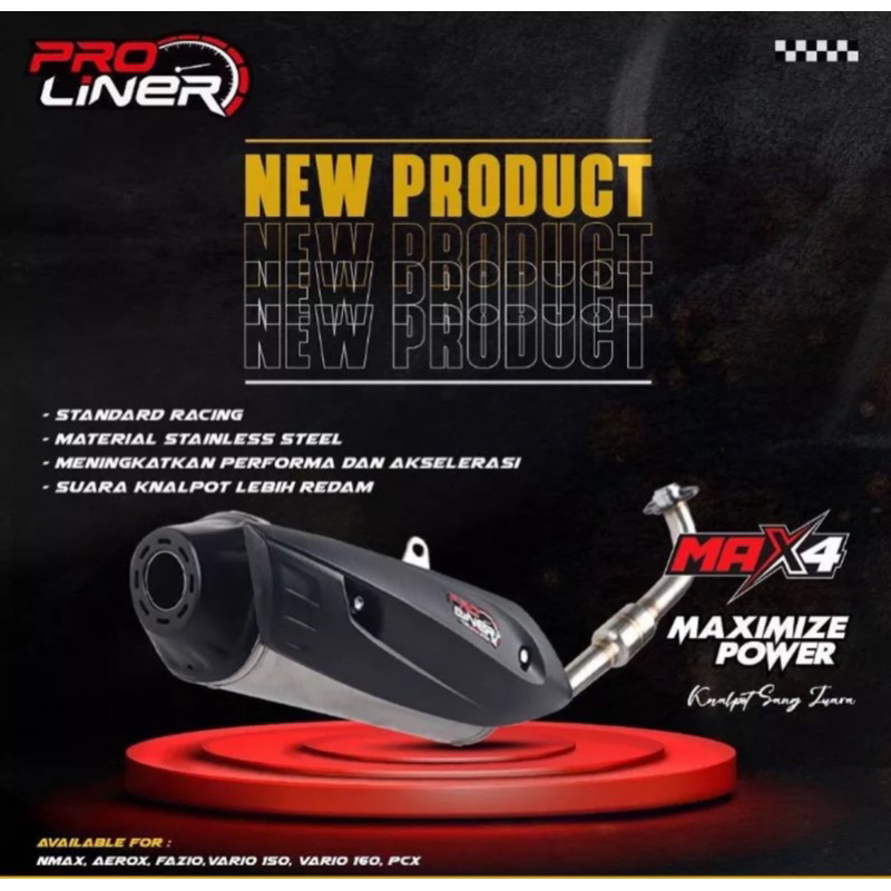 Jual Knalpot Standar Racing Proliner MAX 4 Vario New / Nmax New / Nmax ...