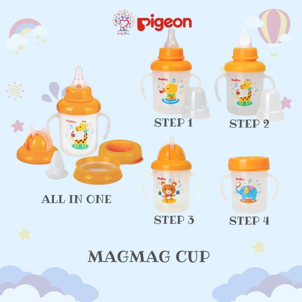 Jual Pigeon Mag Mag Step 1/ Step 2/ Step 3/ Step 4/ All in One Training Cup MagMag Botol Minum ...