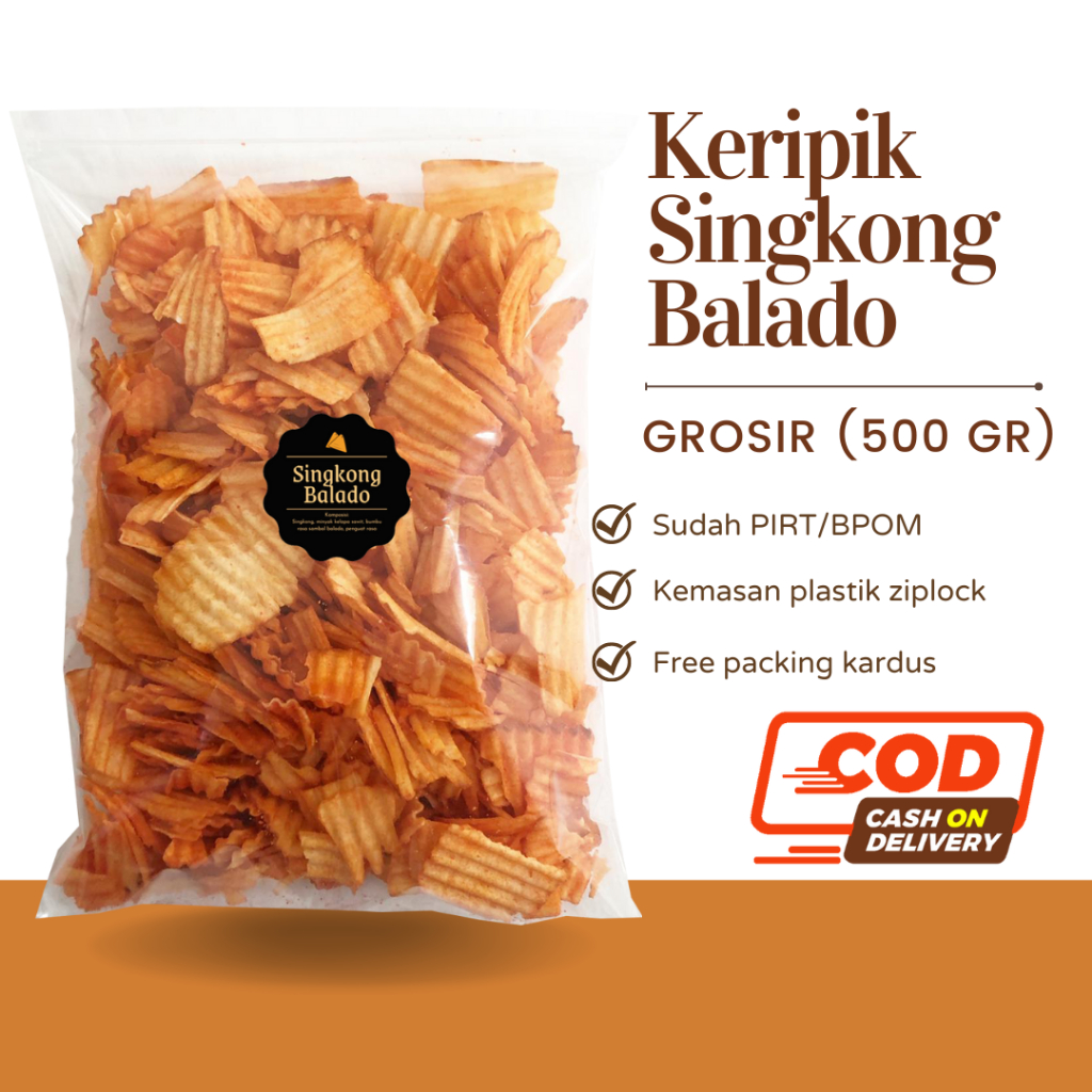 Jual [DELISH SNACKS] Keripik Singkong Balado (Grosir) 500gr / Snack ...