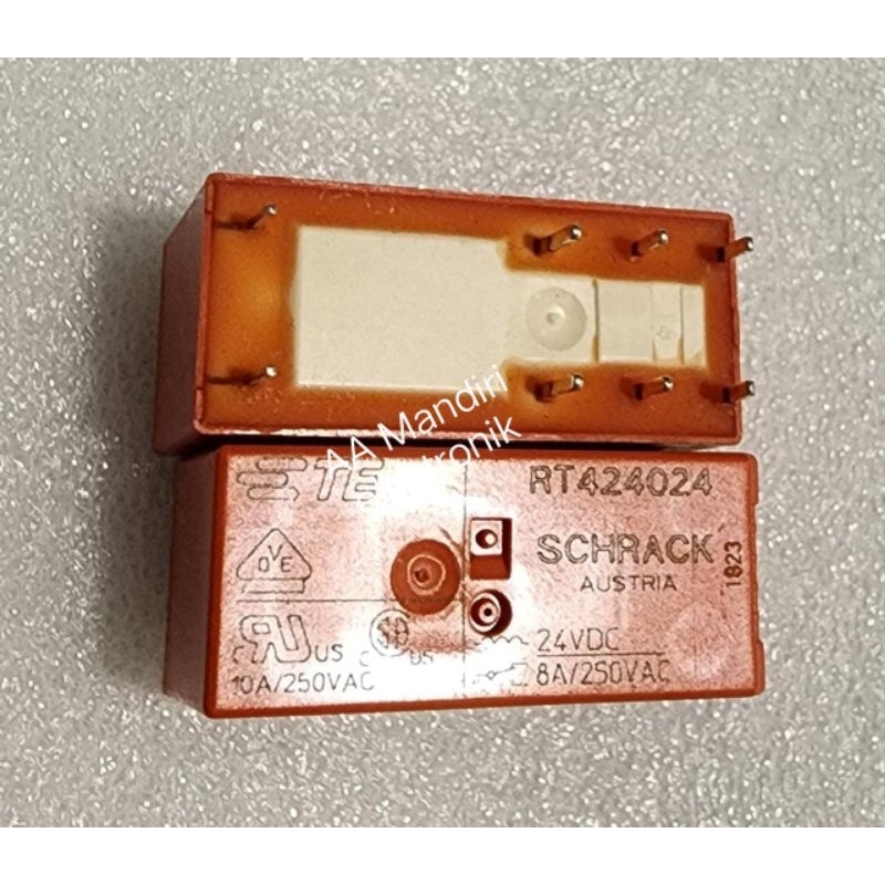 Jual relay rt424024 24vdc 8a 250vac 8 kaki schrack | Shopee Indonesia